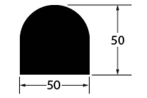EXD50X50S D Section Rubber Buffer | Rubberfast