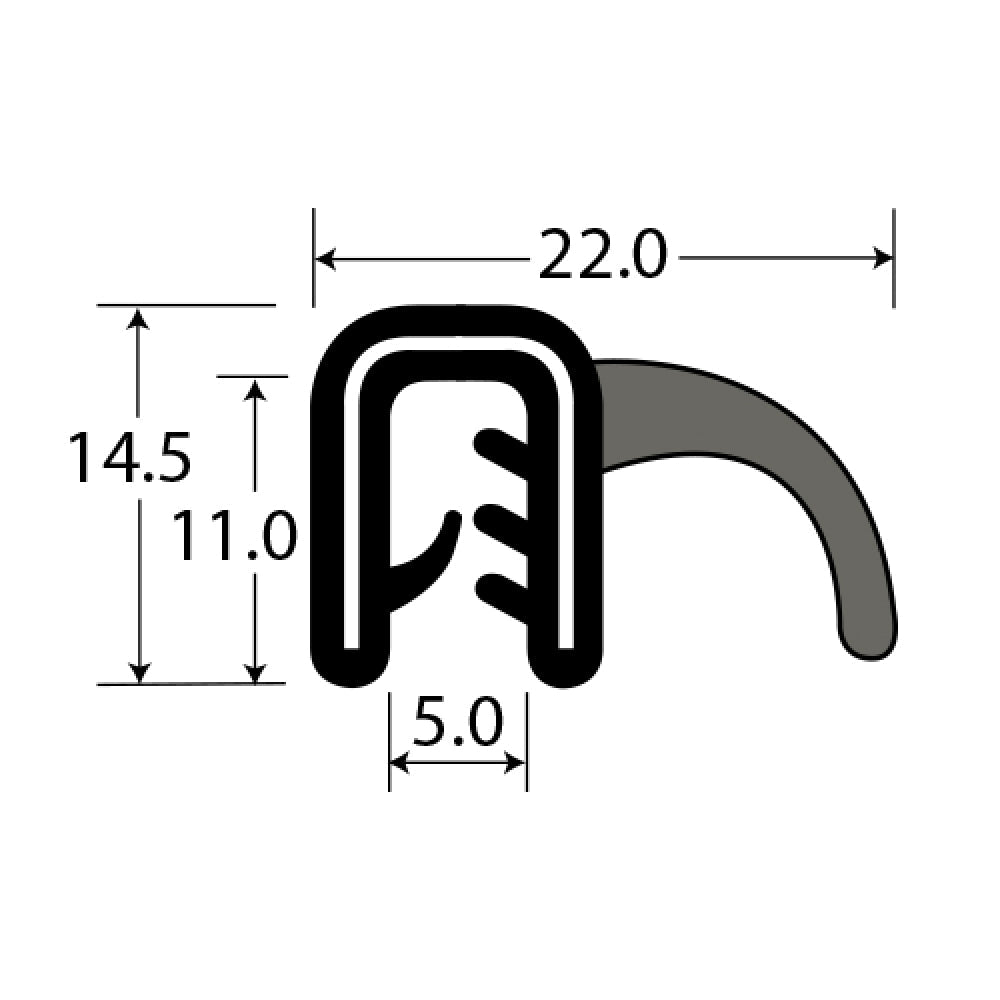 PARDX73 Rubber Door Seal | Rubberfast