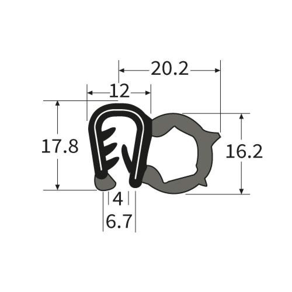 PARDX75 Rubber Door Seal | Rubberfast
