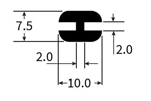 PEXT0579 Rubber U Channel - Multiple Lips | Rubberfast