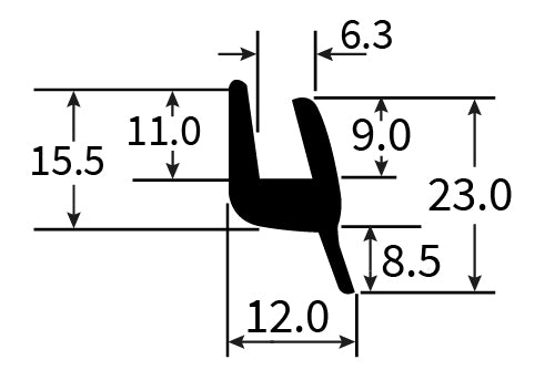 PEXT0636EP Rubber U Channel - Single Lip | Rubberfast