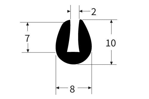 PEXT0873EP Rubber U Channel | Rubberfast