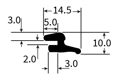 PEXT1499EP Rubber U Channel - Multiple Lips | Rubberfast
