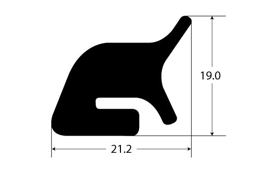 PEXT4677EP Rubber U Channel - Single Lip | Rubberfast
