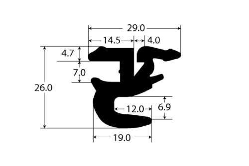 PEXT7132 Rubber Window Seal | Rubberfast